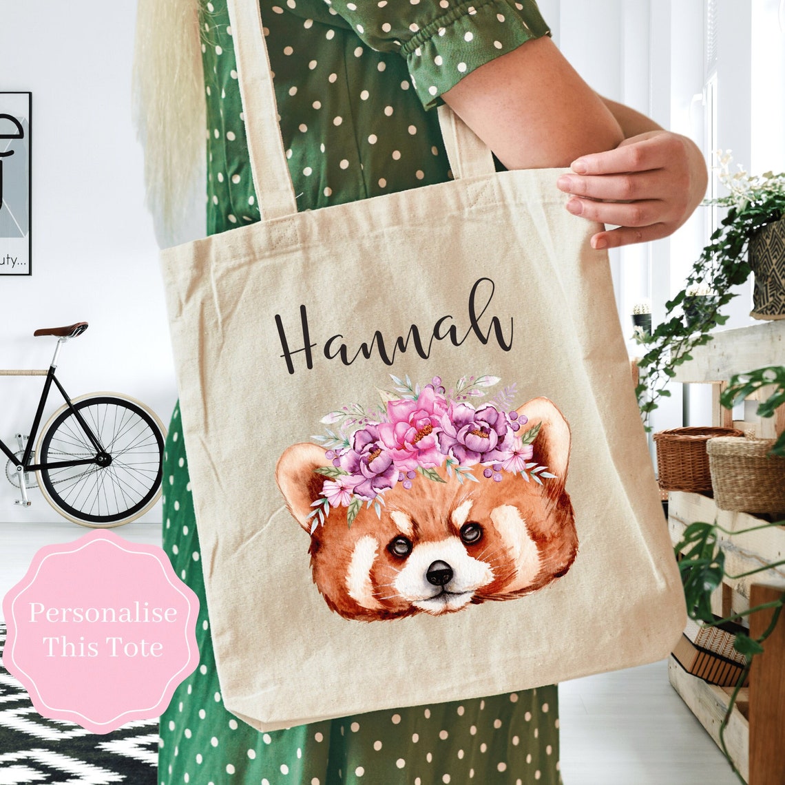 Red Panda Tote Bag Personalised Tote Bag for Red Panda - Etsy UK