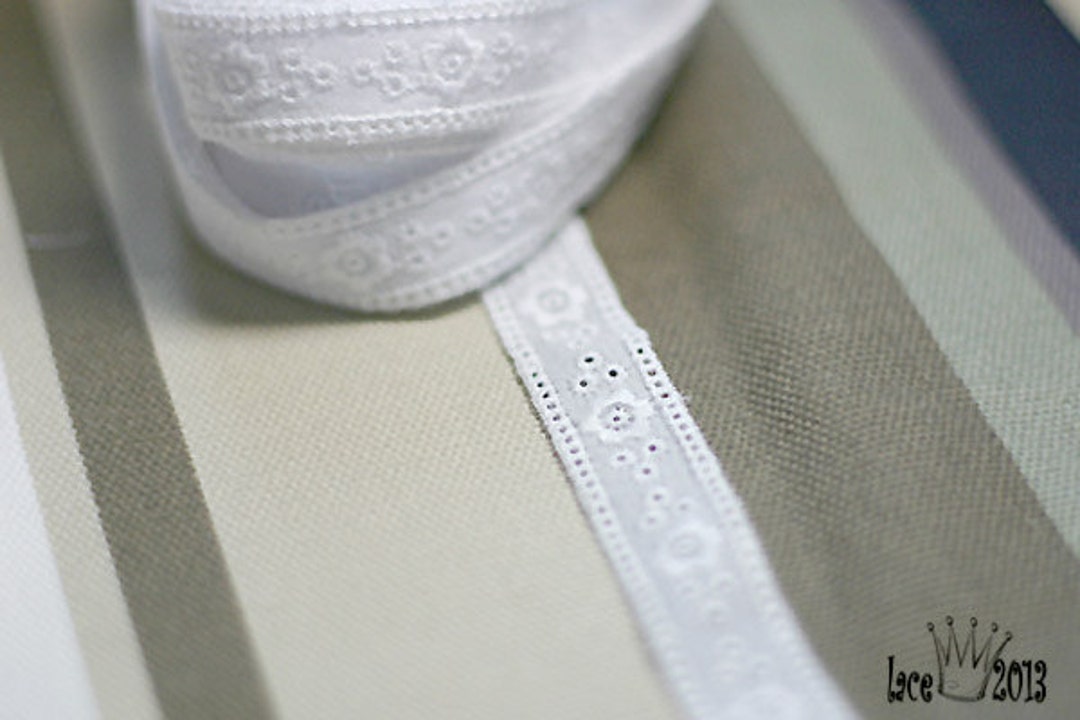 14yds Broderie Anglaise Cotton Vintage Wedding Ribbon Eyelet Lace Trim ...