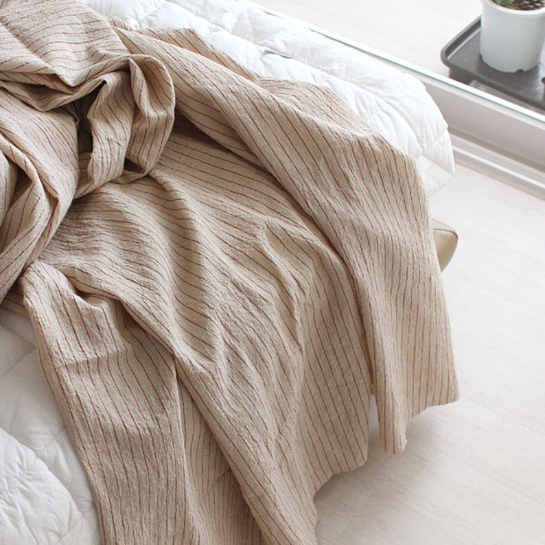 Linen Fabric Stripe Pattern by the Yards 57 Cozy French | Etsy