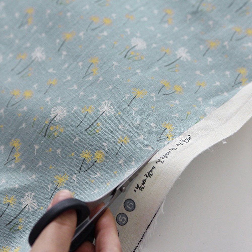 Dandelion Pattern Cotton Fabric Dandelion Flower Fabric by the Yard 44 ...