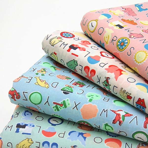 Alphabet Fabric - Etsy
