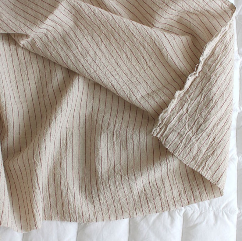 Linen Fabric Stripe Pattern by the Yards 57 Cozy French | Etsy
