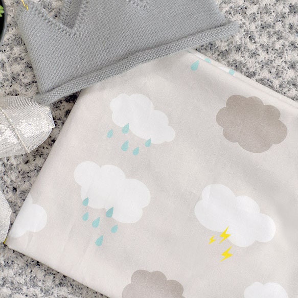 Cotton Fabric Cloud Fabric by the Yard 44 Wide SY rainy | Etsy
