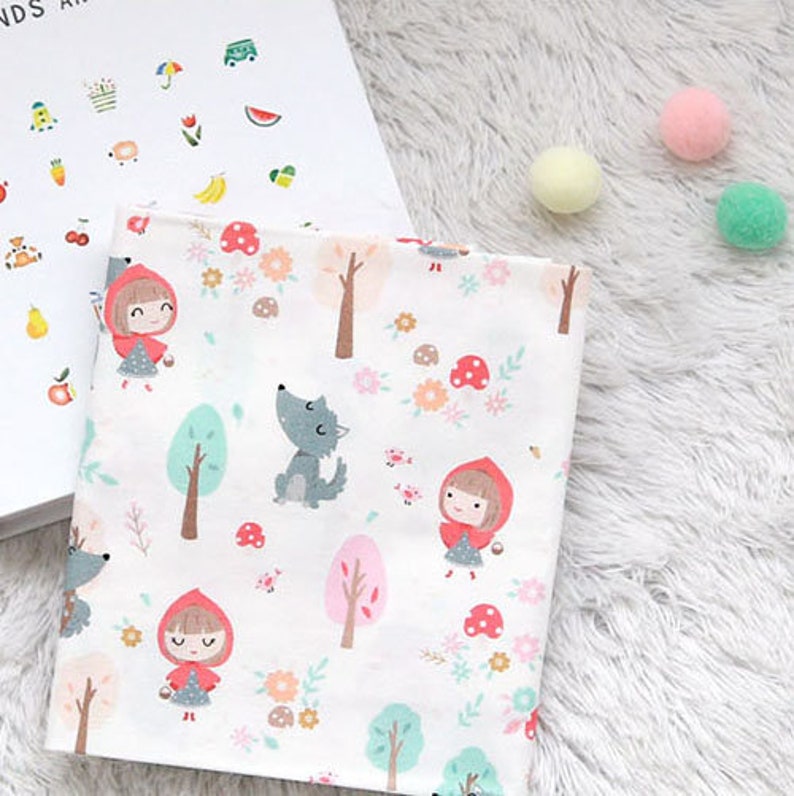 Cotton Fabric Character Fabric by the Yard 44" Wide SY Red Riding Hood ...