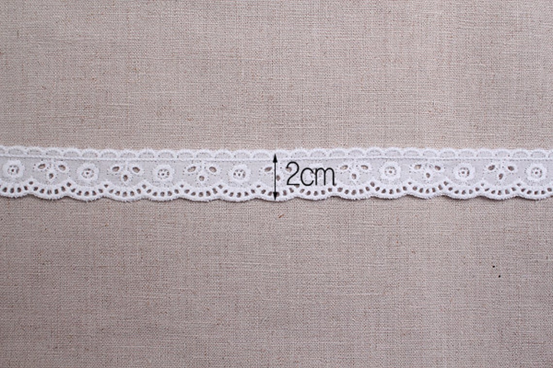 10free 4yds Embroidery Cotton Ribbon Eyelet Lace Trim - Etsy