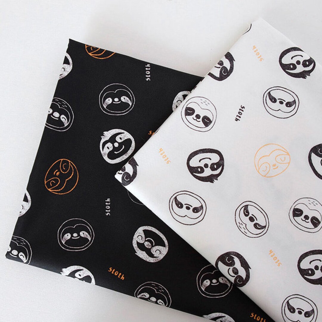 Cotton Fabric by the Yard Animal Sloth Fabric 44" Wide SG Hello, Sloth ...