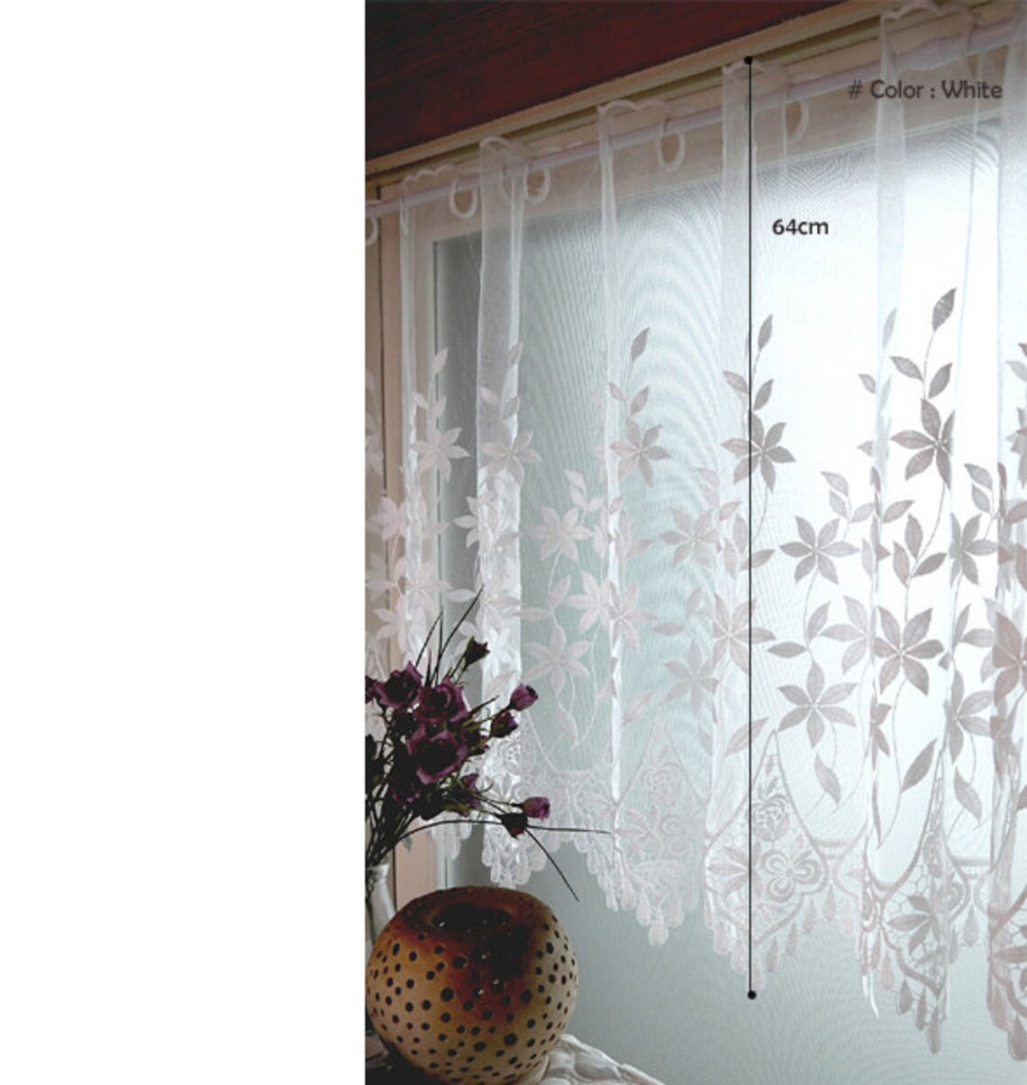 1y Vintage Embroidered Lace Window Valance Curtain Yh1501 - Etsy