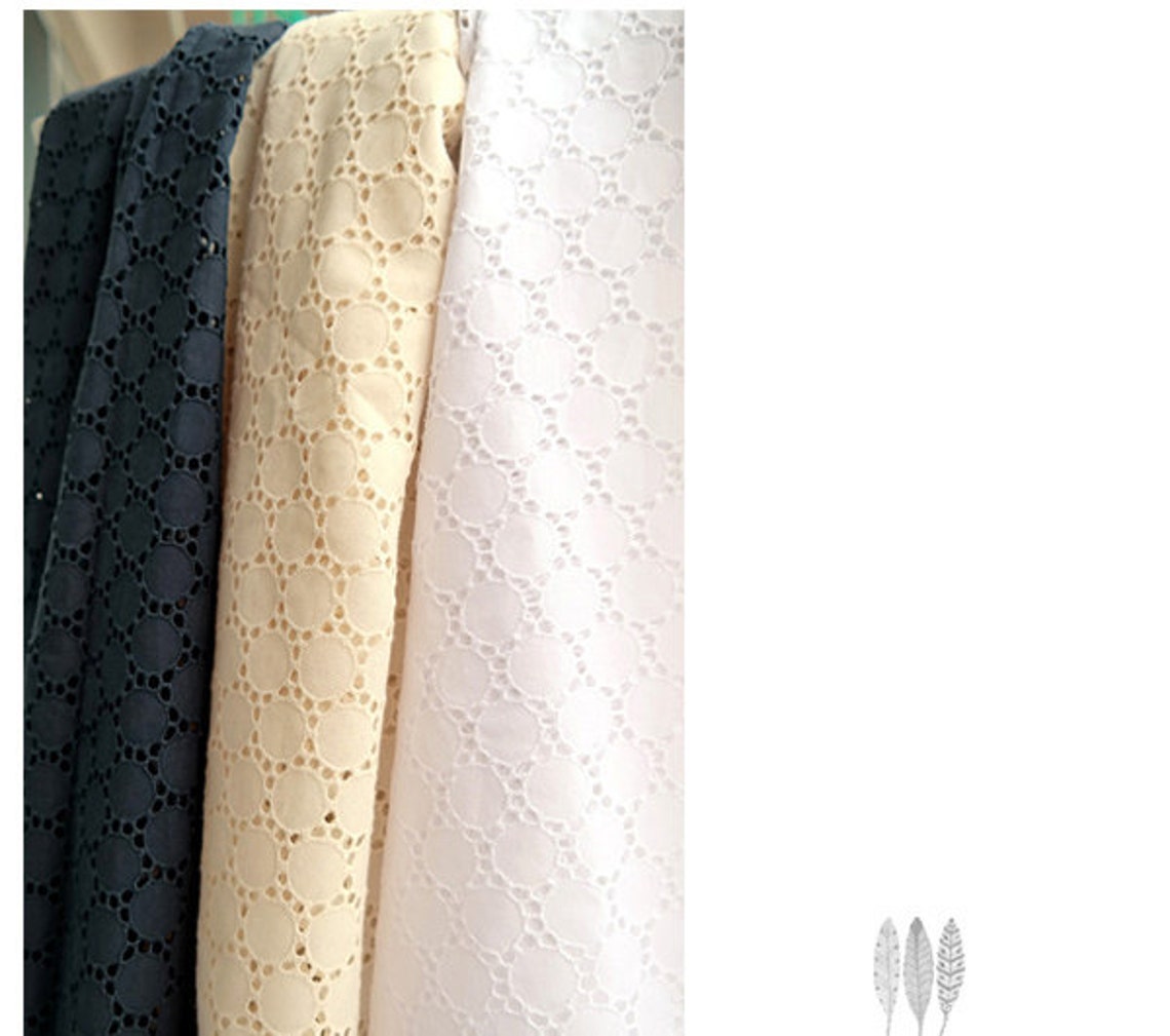 Broderie Anglaise Cotton Eyelet Lace Fabric 54137cmby - Etsy