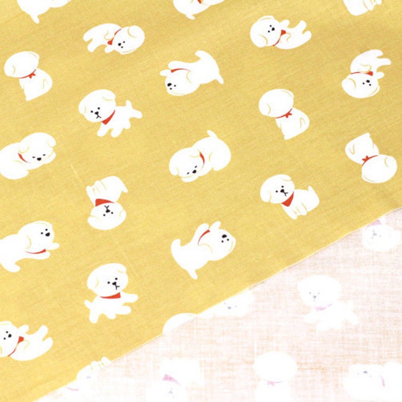 Cotton Fabric by the Yard Dog Animal Fabric 44" Wide MD Cute Puppy ...