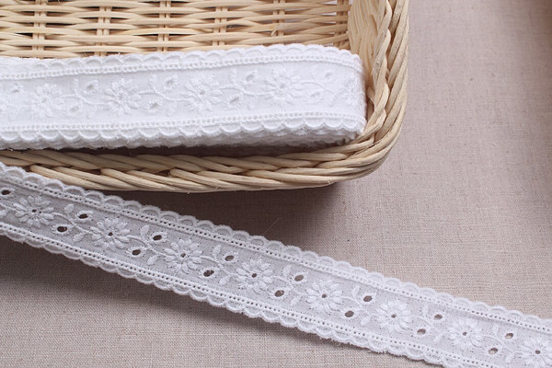 Premium Quality Broderie Anglaise Cotton Vintage Wedding Ribbon Eyelet ...