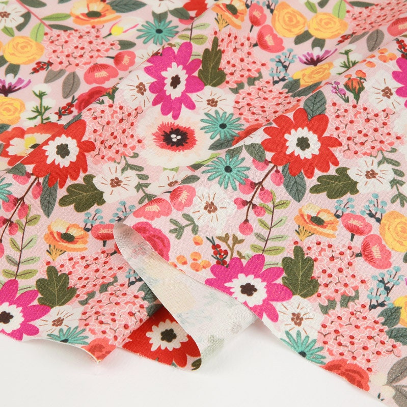 Premium Quality Cotton Fabric by the Yard Flower Fabric | Etsy