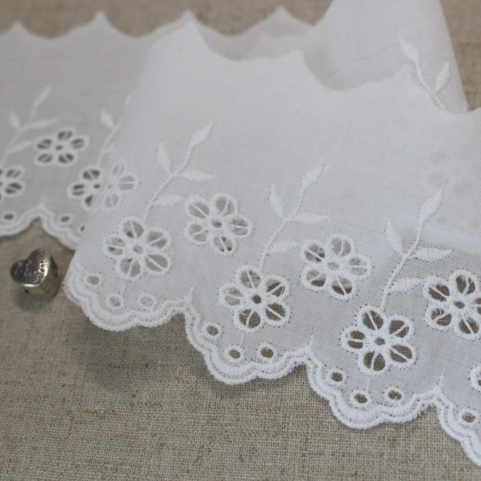 Premium Quality Embroidery Scalloped Edge Cotton Eyelet Lace - Etsy