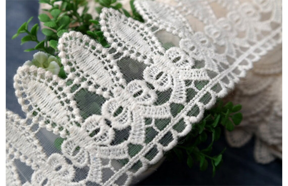 1yds Scalloped Embroidery Mesh Cotton Lace Trim 2.87cm - Etsy