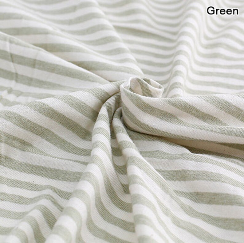 Stripe Organic Cotton Knit Single Fabric by the Yard 59 - Etsy