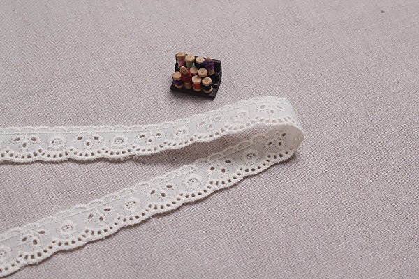 10free 4yds Embroidery Cotton Ribbon Eyelet Lace Trim - Etsy