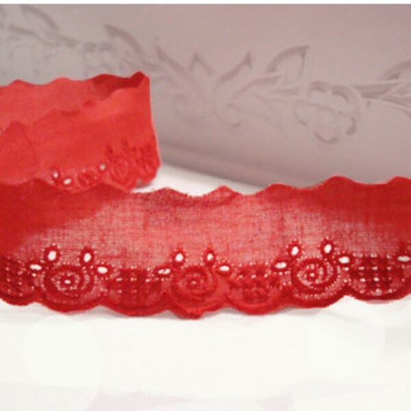 Red Lace Fabric - Etsy