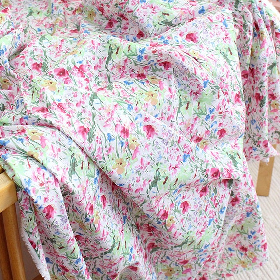 Premium Quality Cotton Fabric by the Yard Flower Fabric - Etsy