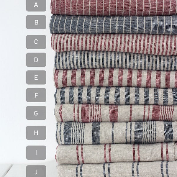 Striped Linen Fabric - Etsy