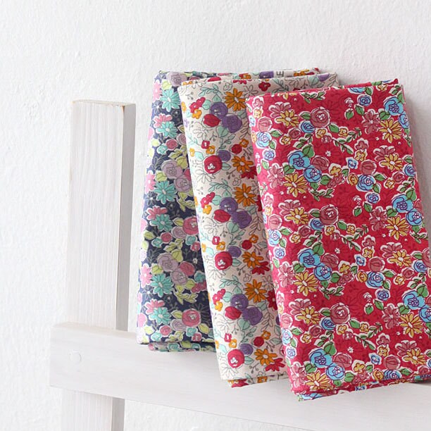 Cotton Fabric Tasha Flower by the Yards 44 Cozy Tasha | Etsy