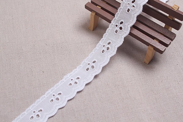 10free 4yds Embroidery Cotton Ribbon Eyelet Lace Trim | Etsy