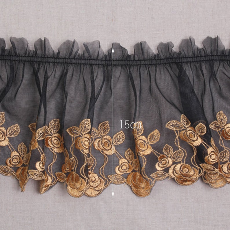 1yds Embroidery Scalloped Gathered Ruffle Eyelet Lace Trim - Etsy