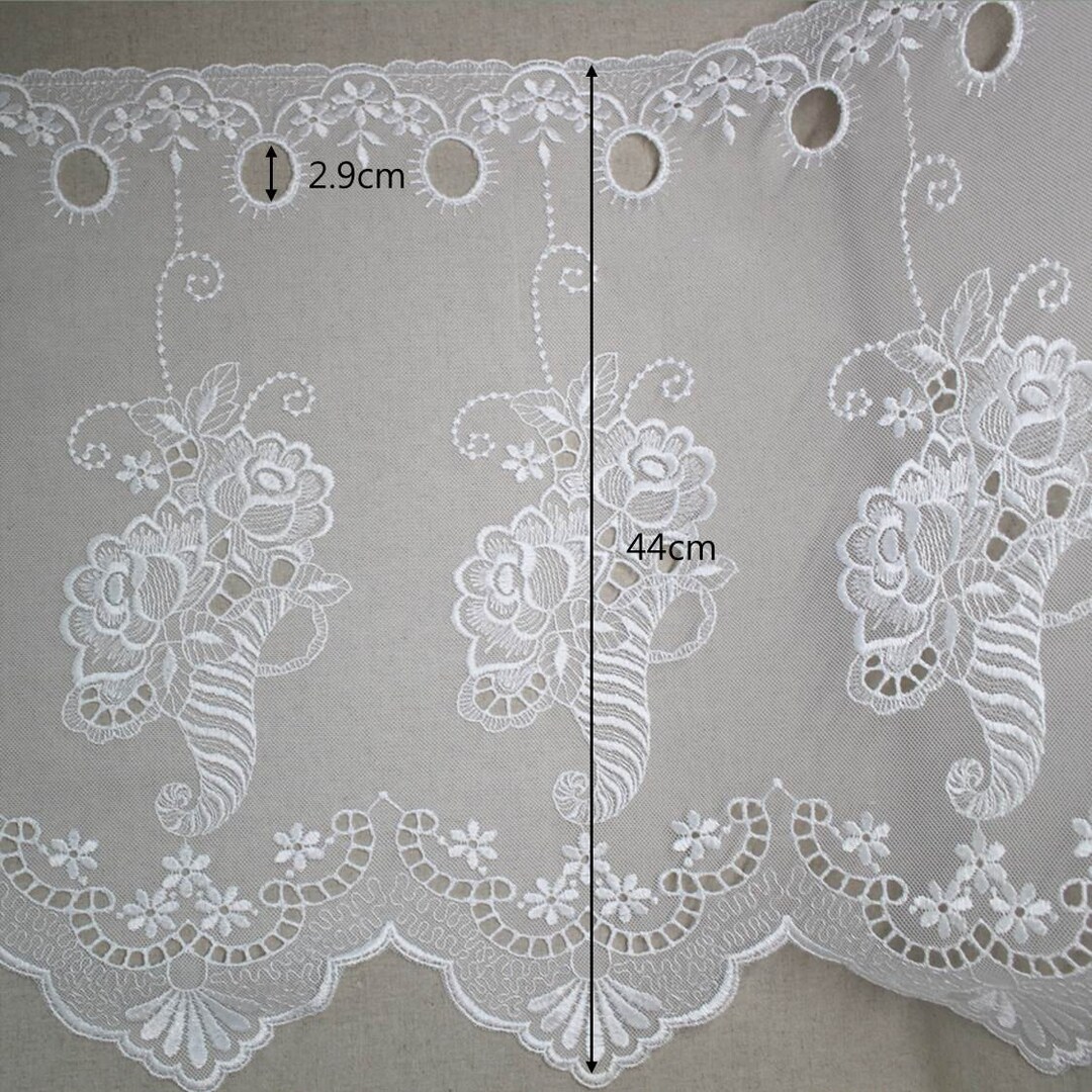 1y Embroidered Tulle Lace Window Valance Curtain Yh1116 36"x17"(90x44cm ...