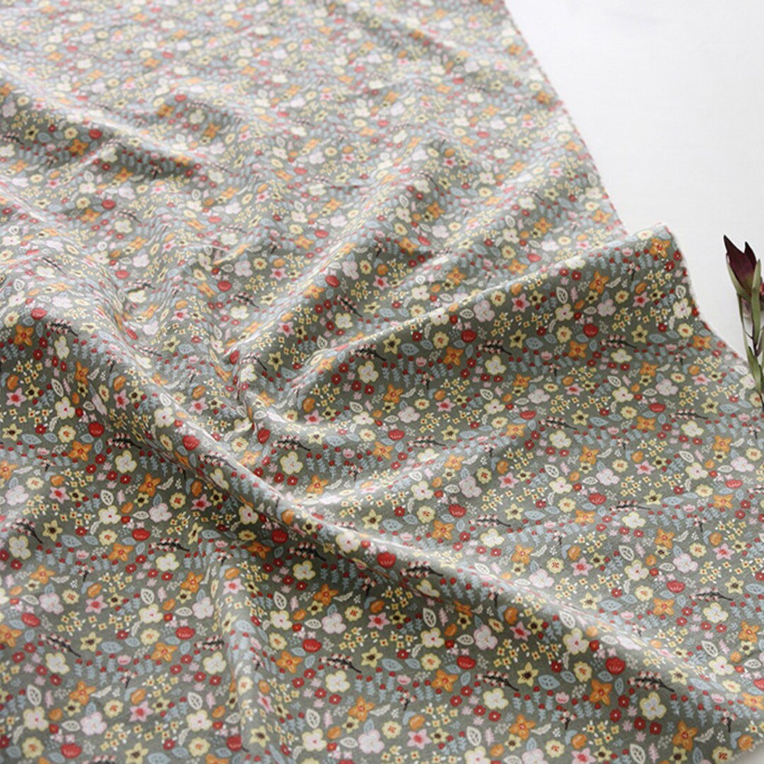 Cotton Fabric Wildflower Fabric by the Yard 44" Wide Cozy Wildflower - Etsy