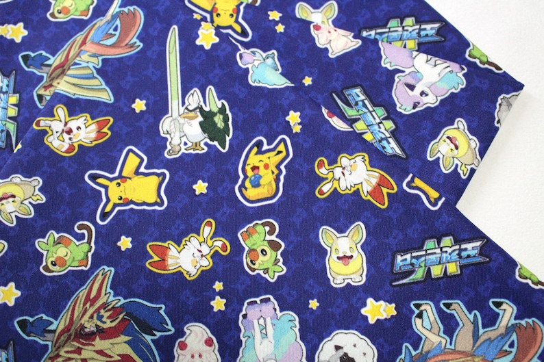 Half Yard Pokemon Fabric W Pikachu Character Fabric Cotton - Etsy