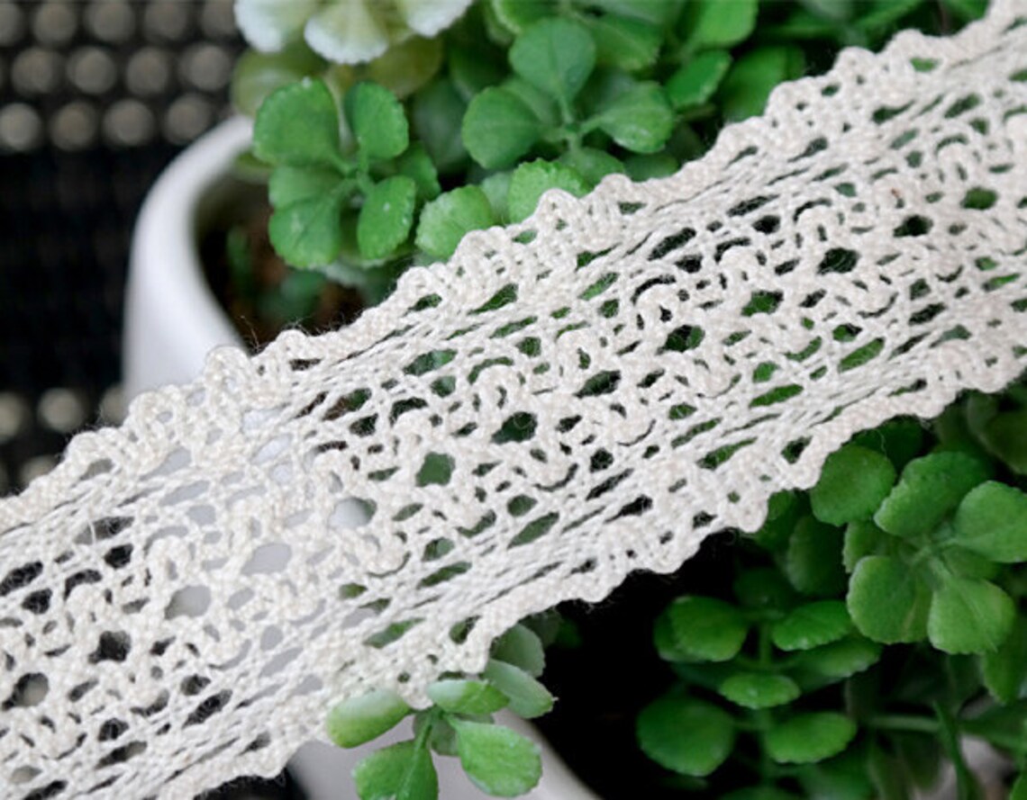 2Y Vintage Cotton Lace Crochet Trim 1.23cm Natural - Etsy