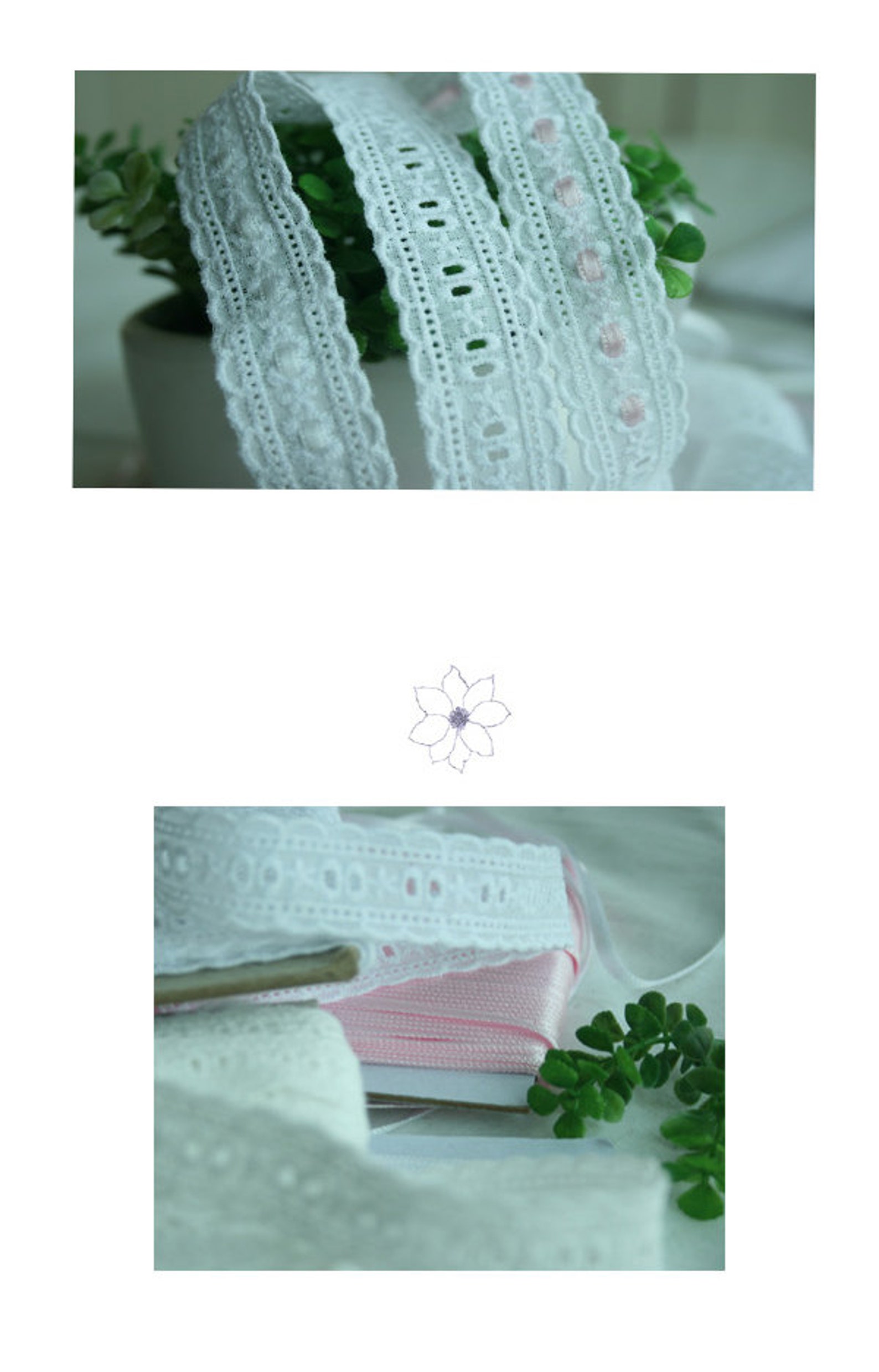 14yds Broderie Anglaise Cotton Vintage Wedding Ribbon Eyelet - Etsy