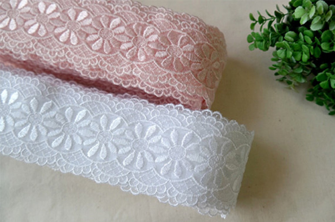 14yds Vintage Wedding Ribbon Embroidery Scalloped Mesh Eyelet - Etsy