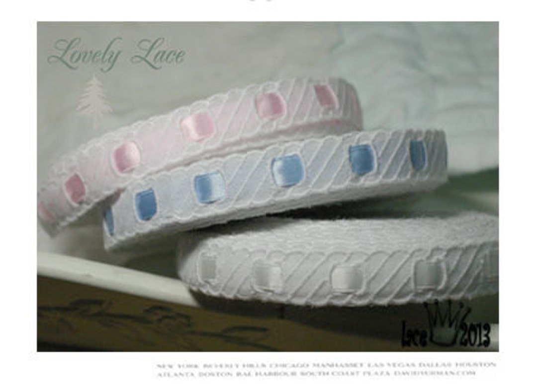 Premium Quality 14yds Embroidery Cotton Eyelet Ribbon Insert Lace Trim ...