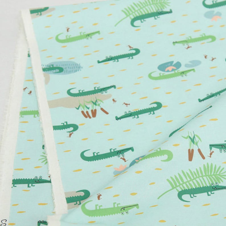 Cotton Fabric by the Yard Alligator Animal Fabric 44 | Etsy