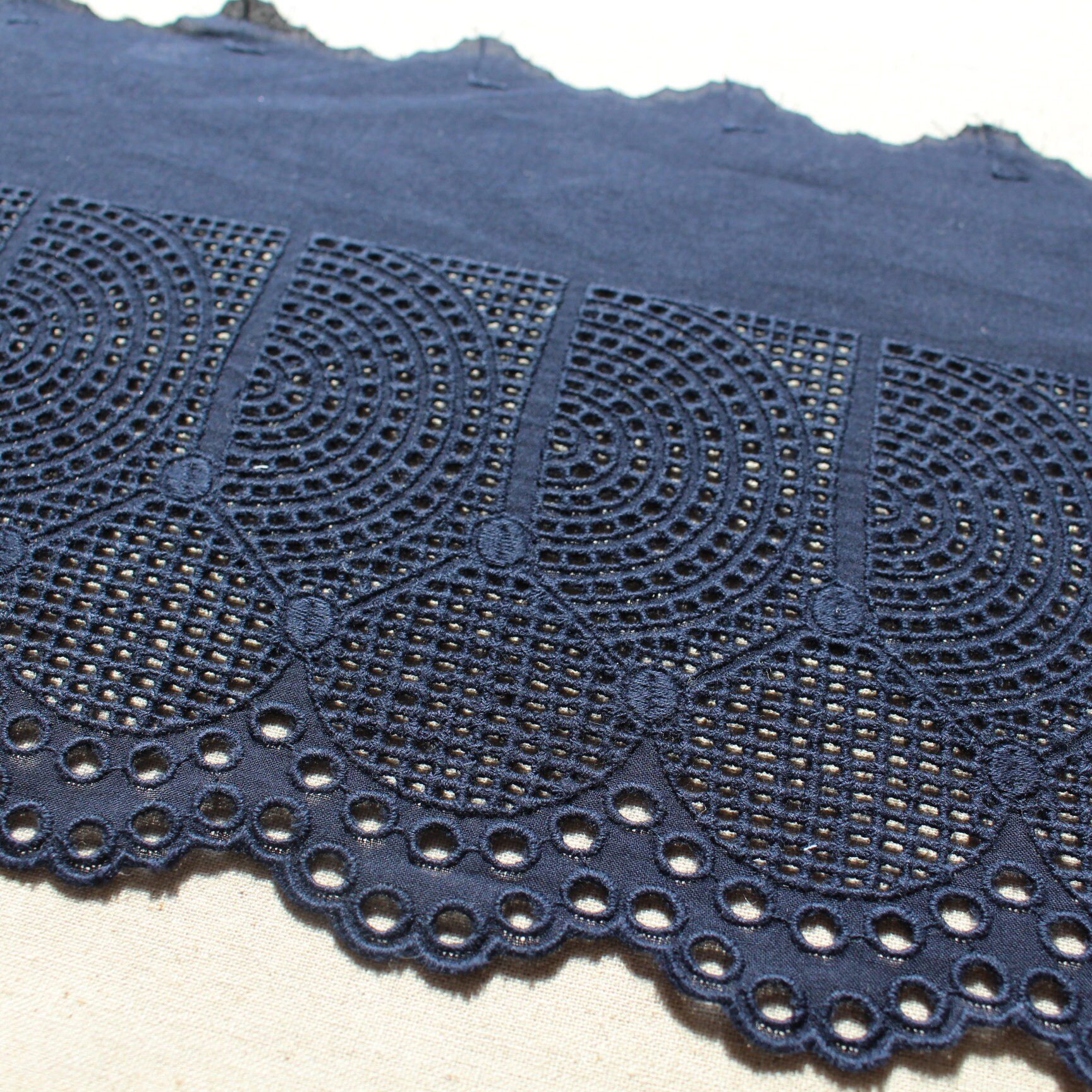 1Yds Broderie Anglaise cotton lace trim 19.5cm YH1557 | Etsy