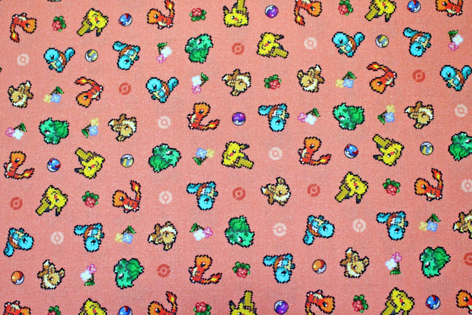 Half Yard Pokemon Fabric Pixel Pikachu Character Fabric Cotton Fabric ...