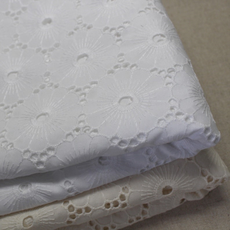 Broderie Anglaise Cotton Eyelet Lace Fabric 53134cmby - Etsy