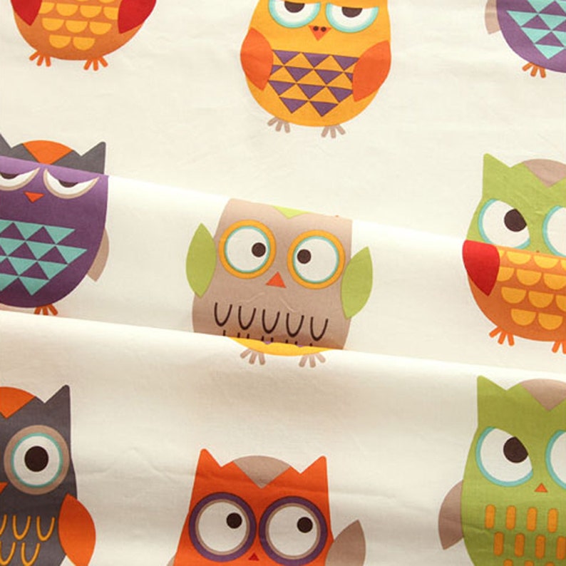 Cotton Fabric 15cm Owl Fabric by the Yard 44 Wide Cozy - Etsy