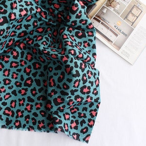 Premium Quality Cotton Fabric Leopard Fabric by the Yard 44" Wide Cozy ...