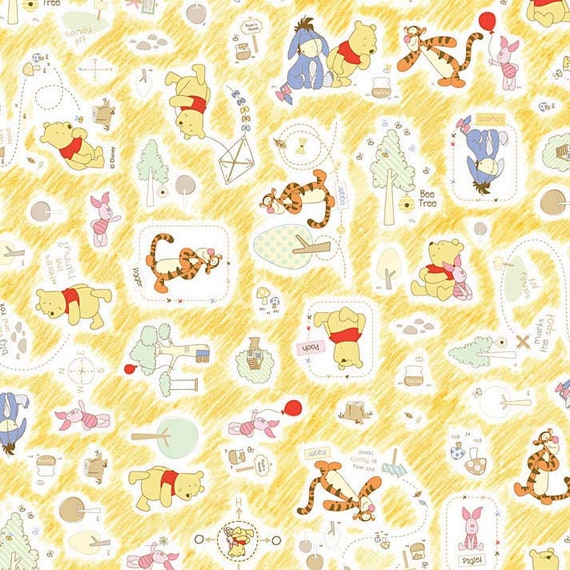 Disney Cotton Fabric Character Fabric by the Yard 44 | Etsy