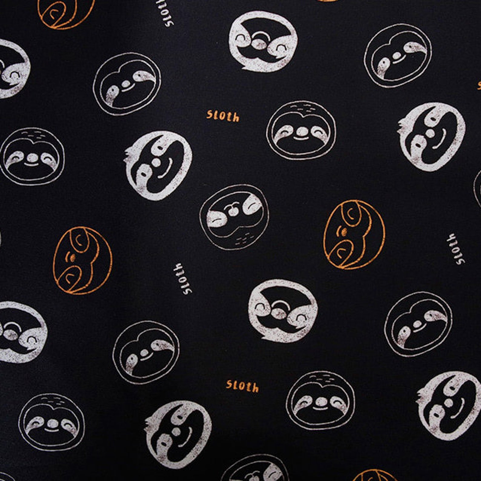 Cotton Fabric by the Yard Animal Sloth Fabric 44 Wide SG - Etsy