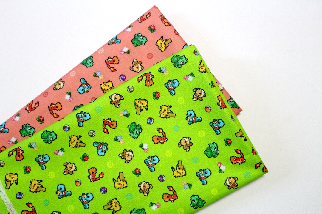 Half Yard Pokemon Fabric Pixel Pikachu Character Fabric Cotton Fabric ...