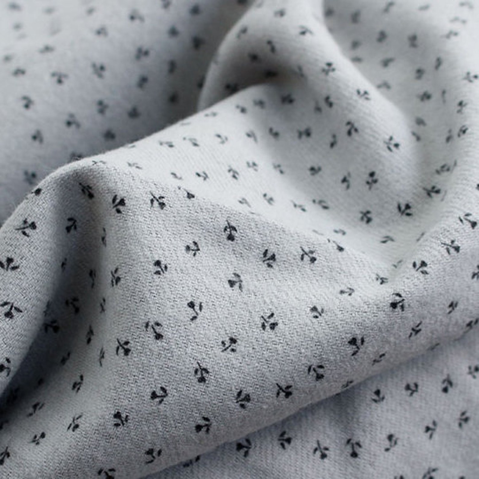 Cotton Fleece Fabric by the Yard Flower Fabric 58 Wide | Etsy