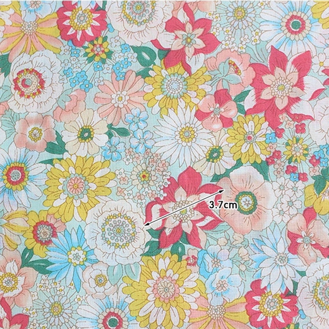 Premium Quality Cotton Asa Fabric Vintage Flower by the Yard 60" Wide ...