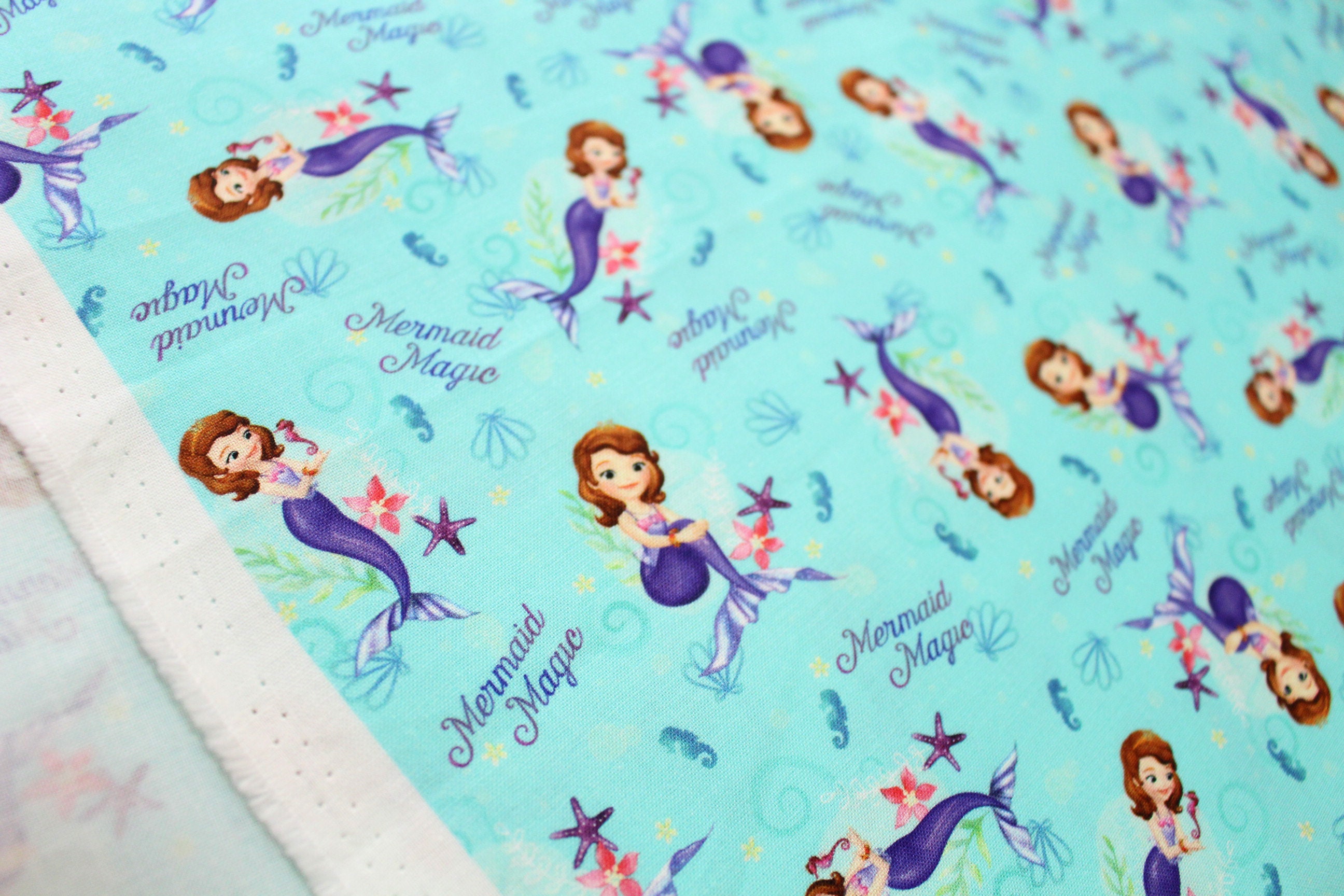 Disney Cotton Fabric by the Yard Princess Character Fabric 44" Wide ...