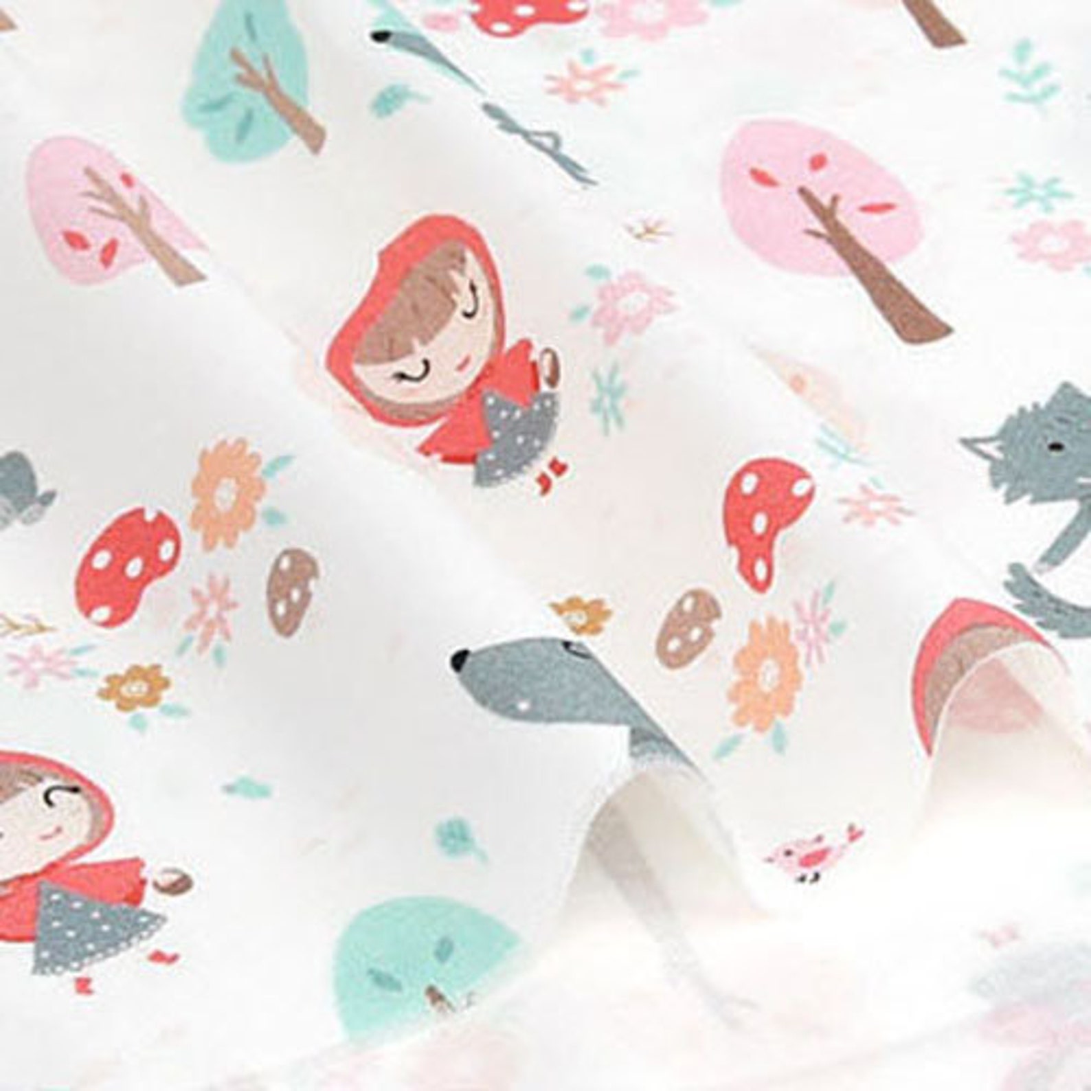 Cotton Fabric Character Fabric by the Yard 44" Wide SY Red Riding Hood ...
