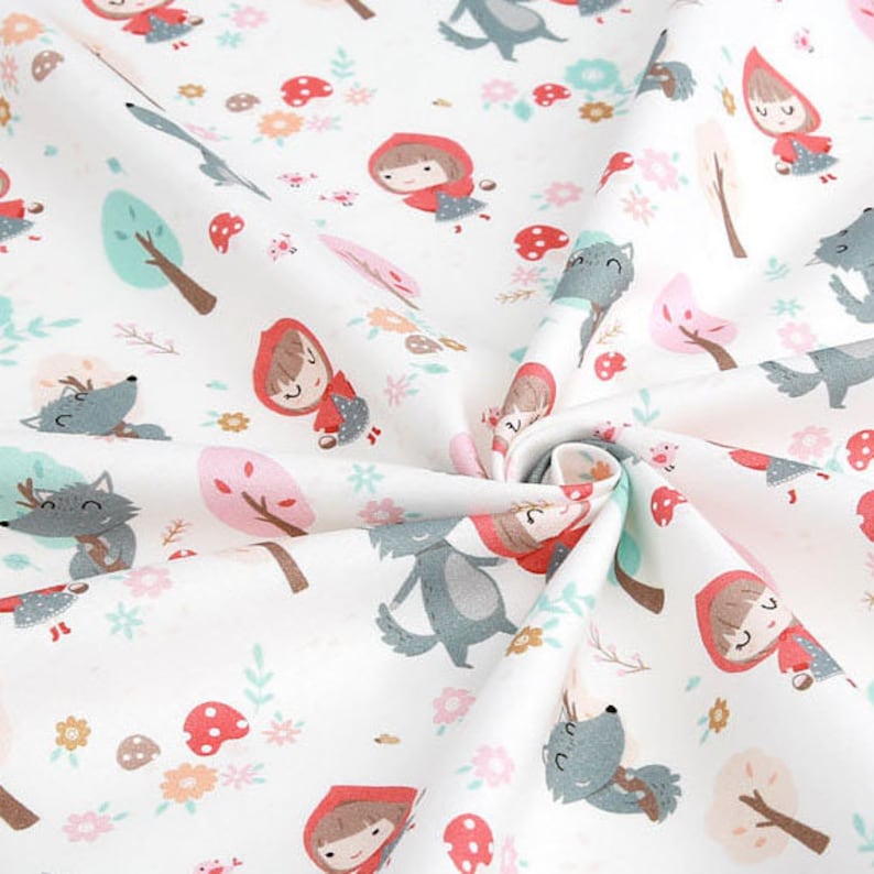 Cotton Fabric Character Fabric by the Yard 44" Wide SY Red Riding Hood ...