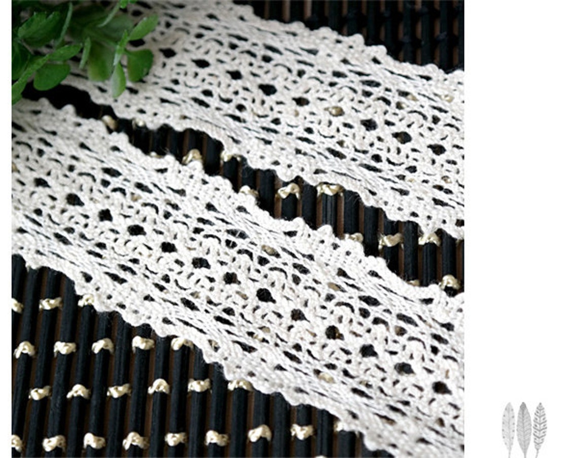 2Y Vintage Cotton Lace Crochet Trim 1.23cm Natural - Etsy