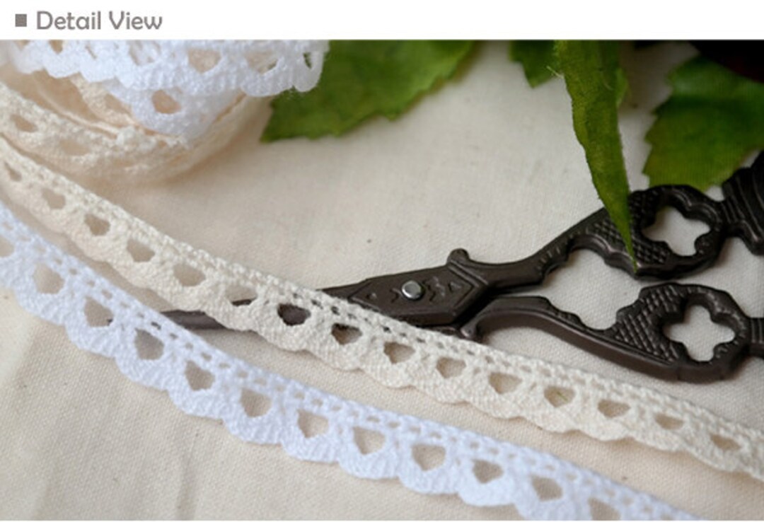 3yds Crochet Ribbon Vintage Style Wedding Cotton Lace 0.4"(1cm) YH038 ...