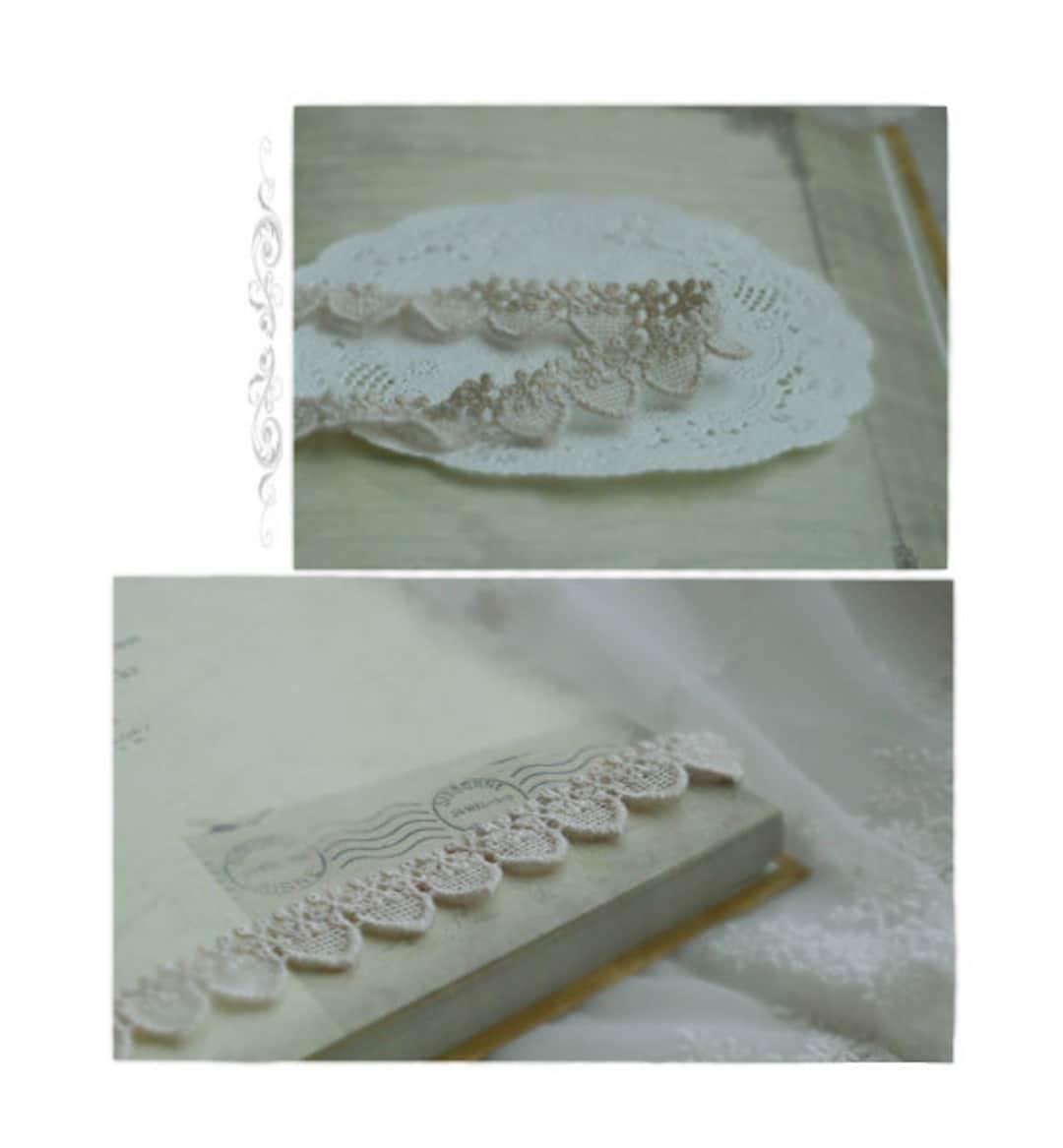 2 Yards Broderie Anglaise Cotton Vintage Eyelet Ribbon Lace Trim Ivory ...