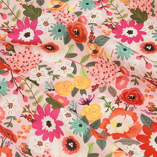 Premium Quality Cotton Fabric by the Yard Flower Fabric | Etsy